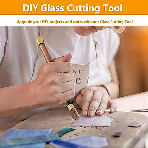 Glass Cutting Tool- 3-23mm Cutting Range- Glass Cutter with Carbide Tip, Anti-Slip Handle, and Auto-Oil System for Thick Glass/Tile/Mirror/Mosaic