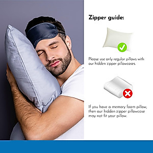 Zipper Pillow Cases Standard - 100% Viscose Bamboo Pillowcase 2-Pack Zip Up Pillow Case Cooling Zippered Pillow Cases Standard Size, Protector Cover