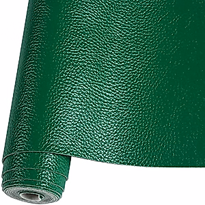 Solid Color Green Faux Leather 10 "X53" (25cmX135cm), Faux Leather Sheets Roll Very Suitable for Making Crafts, Leather Earrings, Bows,Sewing (Green)