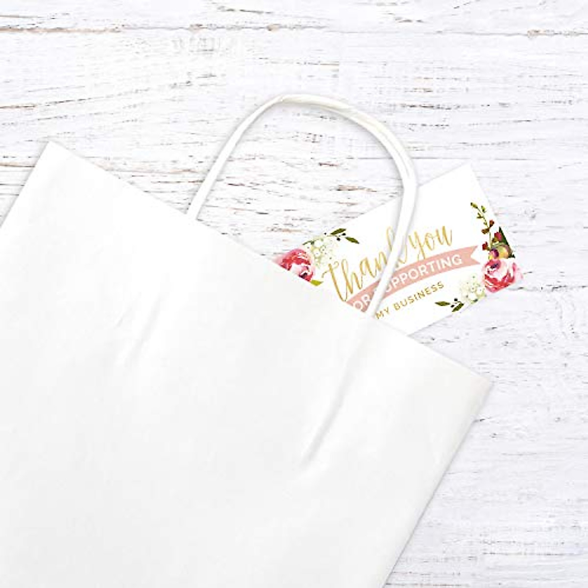 SBLABELS Pink Floral Thank You for Your Business Card / 100 Small Business Thanks Cards / 2" x 3.5" Business Card Size/Customer Appreciation Note Cards