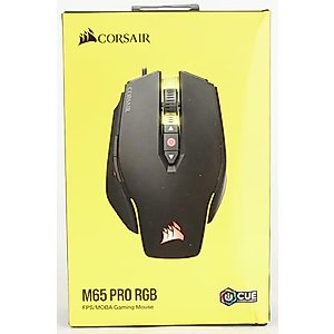 Corsair M65 PRO RGB Optical FPS Gaming Mouse (12000 DPI Optical Sensor, Adjustable Weights, 8 Programmable Buttons, 3-Zone RGB Multi-Colour Backlighting, Xbox One Compatible) - Black