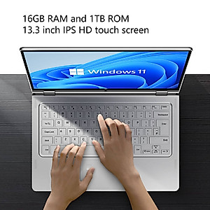 Dpofirs Laptop 13.3 in, 16GB 512GB SSD Windows11 Laptop, for Intel J4105 1.50Ghz (up to 2.50Ghz), for Intel UHD Graphics 600, Mini HDMIx1, WiFi, USB3.0, BT