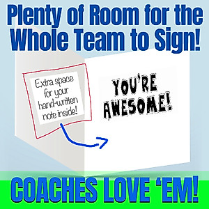 Play Strong Thanks Football Coach You're Awesome 3-Pack (5x7) Greeting Thank You Cards Set Perfect for Youth Sports Football Players, Teams, Coaches, Family and Fans - Your Coaches Will Love 'Em!