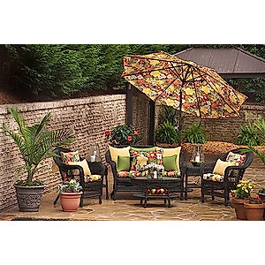 Pillow Perfect Outdoor/Indoor Clemens Noir Tufted Seat Cushions (Round Back), 2 Count (Pack of 1), Black