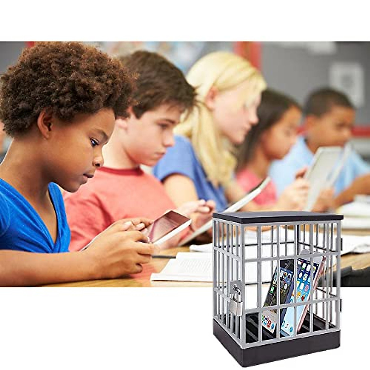 Fengirl Cell Phone Jail with Lock and Keys, Cell Phone Jail Lock Box,Smartphone Storage Gadget - Family Time, Party Fun Novelty Gift Idea
