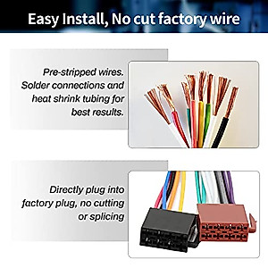 RED WOLF Car Radio Stereo ISO Standard Adapter Connector CD Player Wiring Harness for Honda Insight CRV 1998-2012, Suzuki 1998-2016 to Aftermarket Radio ISO