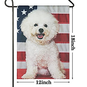 Bichon Dog Garden Flag Dog Holiday Flags Garden Flag 12 x 18 Inches for Yard, Garden and Home