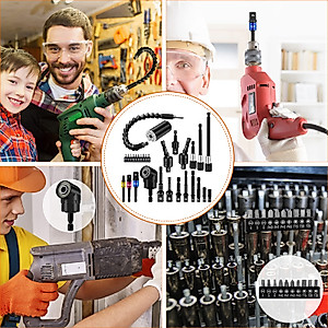 Tondiamo 30 Flexible Drill Bit Extension Hex Shank Rotatable Joint Socket 1/4, 3/8, 1/2 Inch Hex Adapter Socket Bendable Drill Bit Extension Screwdriver Drill Bit Holder 105 Degree Angle Drill Tool