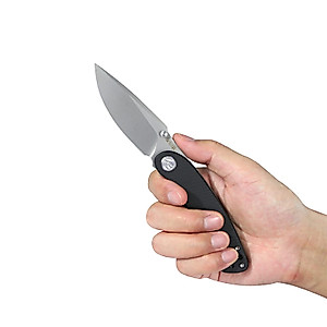 KUBEY Momentum KU344H Everyday Carry Pocket Knife, 3.43-Inch Drop Point Blade G10 Handles with Dual Thumb Studs and Reversible Clip for Outdoor Hunting Camping