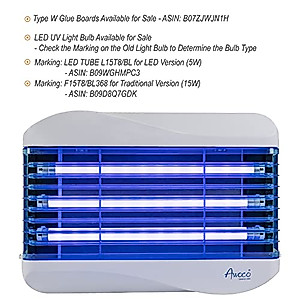 Awoco LED 15 W Wall Mount Sticky Fly Trap Lamp with 3 LED UV Lights for Capturing Flies, Mosquitoes, Moths and Flying Insects (Fly Trap + 6 Glue Boards)