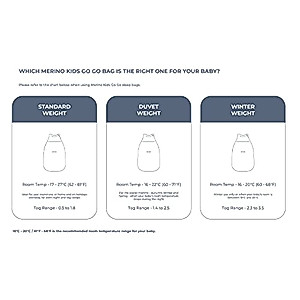 Merino Kids Duvet-Weight Baby Sleep Bag for Babies 0-2 Years, Misty Rose/Grey Stripe