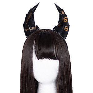 MOEFLAVOR Cyber Succubus Headband | Devil Horns Kawaii Anime Cyberpunk Head Band Matches Any Halloween and Cosplay Costume