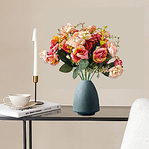 skycats Artificial Flowers, 54 Rose Silk Flowers, for Home Bridal Wedding Party Festival Outdoor UV Garden Resistant Garden Indoor Decor (3 Bundles Pink, excluding vases)