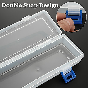 GBACHOOSE 10PCS Plastic Paint Brush Holder, 13x2.7x1.4 Inch Paint Brush Case Organizers Drawing Tools Storage Box, Long Paint Brush Case Watercolor Pen Pencil Container Buckle Design