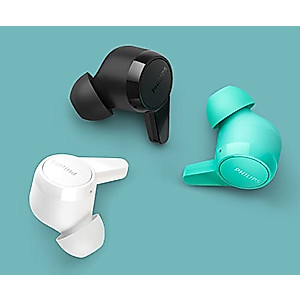 PHILIPS T1207 True Wireless Headphones with Up to 18 Hours Playtime and IPX4 Water Resistance, Black