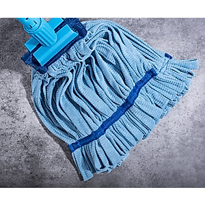 QIPENG 18" Large Microfiber Cloth Mop Head Replacement Pack of 2 | for Home Use (Blue)