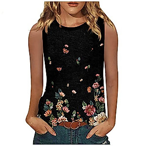 Generic Loose Tank Top for Women Casual Black Tank Top Women Prited Tank Top with Built In Bra for Women Cropped Tank Tops for Women Tank Top Tank Tops for Women Casual Summer Womens Tank Tops Summer