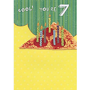 Designer Greetings Pizza Slice with Candles Age 7 / 7th Birthday Card