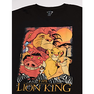 Disney Men's Lion King Group Poster Graphic T-Shirt, Black, Medium