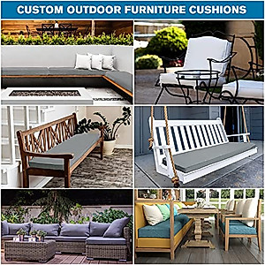 JBlWSGT Custom Bench Cushion, Chair Cushions, Indoor Outdoor Cushion, Personalized Cushion, Optional Waterproof, Optional Addition Piping and Non-Slip Bottom and Straps and Velcro