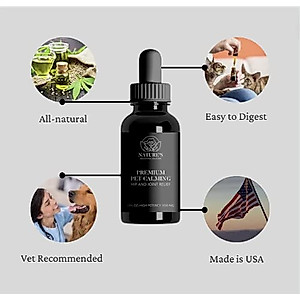 Nature's Helping Hands Premium Hemp Oil for Dogs Cats – Organic Drops for Stress Allergy Pain Relief & seizures – Calming Treats for Joint & Hip Arthritis