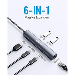 Anker Powerline II USB-C to USB-C 3.1 Gen 2 Cable (3ft), USB C Hub and USB C to USB C Cable, PowerExpand 6-in-1 USB C PD Ethernet Hub