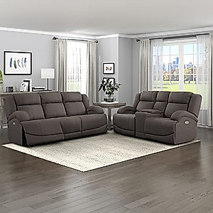 Lexicon Landwood Power Double Reclining Loveseat, Chocolate