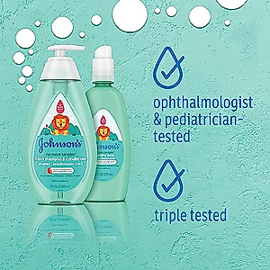 Johnson's No More Tangles 2-in-1 Detangling Hair Shampoo & Conditioner for Kids & Toddlers, Gentle & Tear-Free, Hypoallergenic & Free of Parabens, Phthalates, Sulfates & Dyes, 20.3 fl. oz
