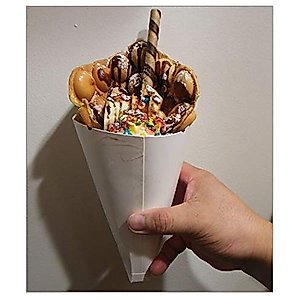 Hong Kong Egg Waffle White - Cardboard Cone - 100 Pieces, 33¢ per Cone