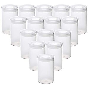 AKIRO Film Canisters with Caps 35 mm Empty Camera Reel Storage Containers Case Plastic Storage 15 Pack Transparent