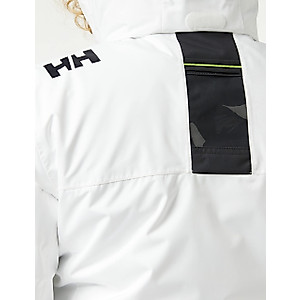 Helly Hansen Women's Crew Hooded Midlayer Fleece Lined Waterproof Rain Jacket, 001 White, XX-Large