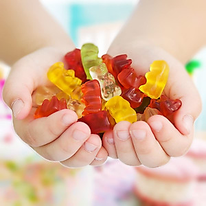 Easter Candy Haribo Gold Bears Gummi Candy - Haribo Gummy Bears Individually Wrapped for Holidays Stocking, Pineapple, Strawberry, Lemon, Orange, and Raspberry Flavors, 100 Mini Bags