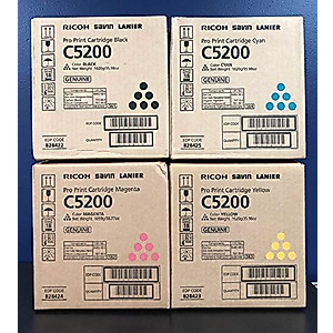 828422 828423 828424 828425 Genuine New Black Cyan Magenta Yellow Toner C5200S C5210S