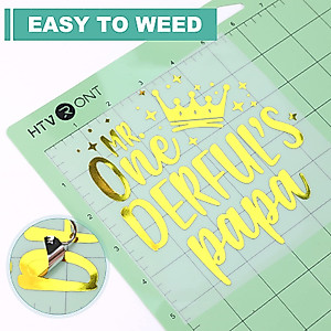 HTVRONT Gold Chrome Vinyl - 12" x 10FT Mirror Metallic Gold Vinyl for Cricut - Easy to Weed & Transfer Gold Permanent Vinyl Roll