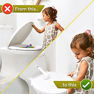 Toilet Seat Lock for Child Safety with Double Lock Mechanism – Child Proof Toilet Locks for Toddlers, Easy Installation No Tools Needed Fits Most Toilets – Toilet Baby Proofer by Wappa Baby