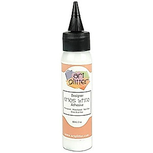 Art Institute Glitter Designer Dries Adhesive Sheet, White, 2-Ounce Tip