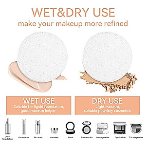 Molain Round Sponge Puff Set 24 Pieces 2.2 Inch Soft Mini Facial Loose Powder Blender Pads Applicator For Liquid Foundation Setting Holder Makeup Beauty Cosmetic Cleanser Washing (White)