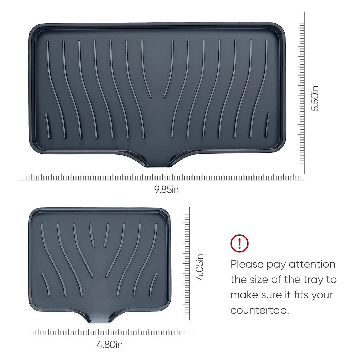 Kitchen Sink Tray,Self Draining Kitchen Soap Tray Soap Holder Silicone Sponge Holder for Kitchen Sink,Kitchen Bathroom Sink Caddy Sink Organizer for Sponge,Soap Dispenser,Dish Scrubber,Palm Brush