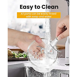 Wancle Food Processors, Multi-Functional Food Chopper, Meat Grinder & Veggie Chopper, Quiet, 600ML Glass Bowl Baby Food Maker, One-Touch Operation, 350W, Three-layer Blade(Black)