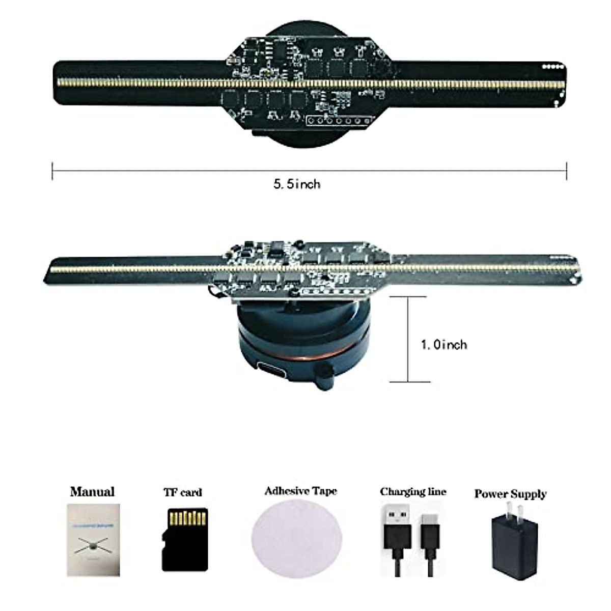 Missyou 3D Hologram Fan Projector - 5.5" Wi-Fi LED Holographic Display for Halloween Advertising, Events, Exhibition User-Friendly App Control, 128 LED Beads, 700+ Video Materials & Dedicated Support