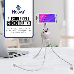 Flexible Cell Phone Holder/Stand for Bed - Hands Free iPhone and Android Phone Stand Holder - Bendable Tripod with Rotating Tablet/Mobile Phone Holder for Filming, Reading or Watching Videos
