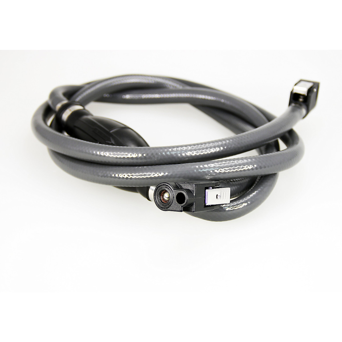 Pactrade Marine Grey Durable Fuel Line Assembly Hose Barbs Rubber Primer Bulb Lengthy 7 ft feet Resistant Material Cover Fuel Flow (3/8" Hose, Mercury Connectors)