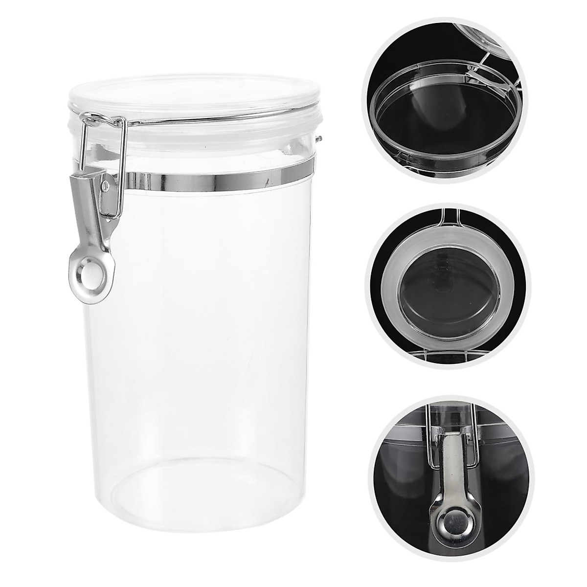 PRETYZOOM Clear Plastic Containers Jar with Lid Snack Container Food Container Clear Jar Clear Container Food Storage Jars Container with Lid Container for Food Plastic Jar Nut