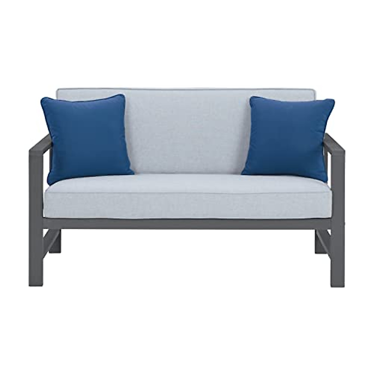 Signature Design by Ashley Fynnegan Outdoor Loveseat with Table, Gray