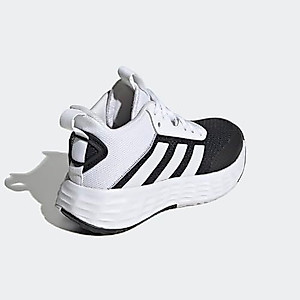 adidas Originals Flex Basketball Shoe, Black/White/Black, 2 US Unisex Little Kid