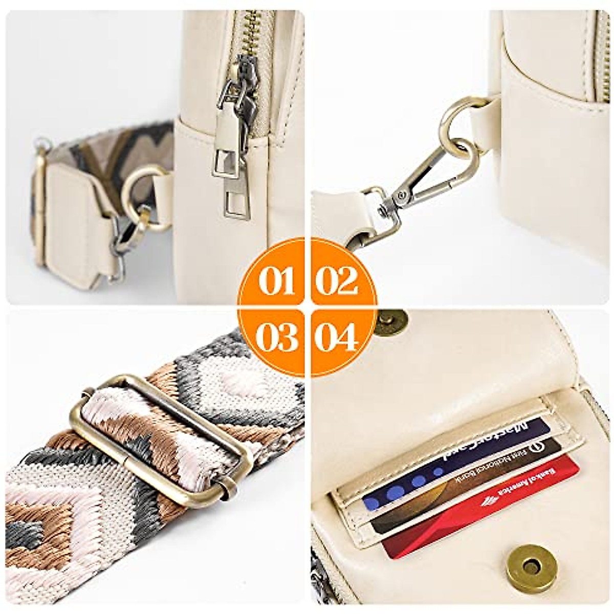 JXWENBYX Sling Bag for Women PU Leather Sling Bag Small Crossbody Sling Backpack Fashion Chest Bag for Traveling Hiking (Beige)