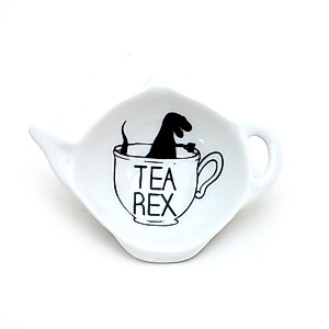 Tea Rex Teabag Holder, Teapot Shaped Tea Bag Dish - Lennymud by Lorrie Veasey