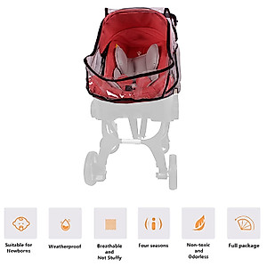 Baby Car Seat Stroller Rain Cover for Doona, Baby Stroller Transparent Travel Raincover Car Seat Accessory, Infant Pushchair Buggy Ventilated Rain Weather Shield with Easy Access Zipper for Doona