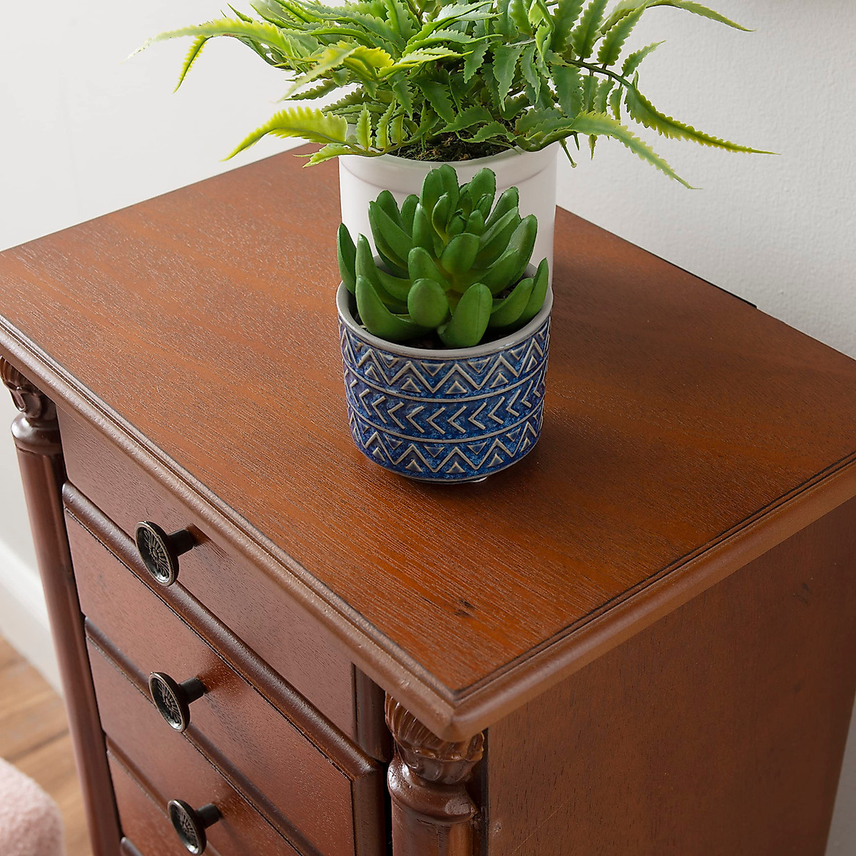 Powell Lightly Distressed "Deep Cherry" Jewelry Armoire