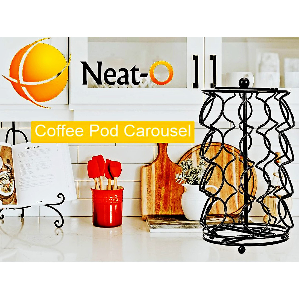 K-Cup Coffee Pod Storage Spinning Carousel Holder - 24 ct, Black